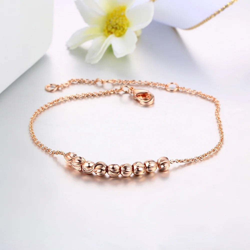 Classic Rose Gold Smooth Round Bead Bracelet – Lyn Boutique